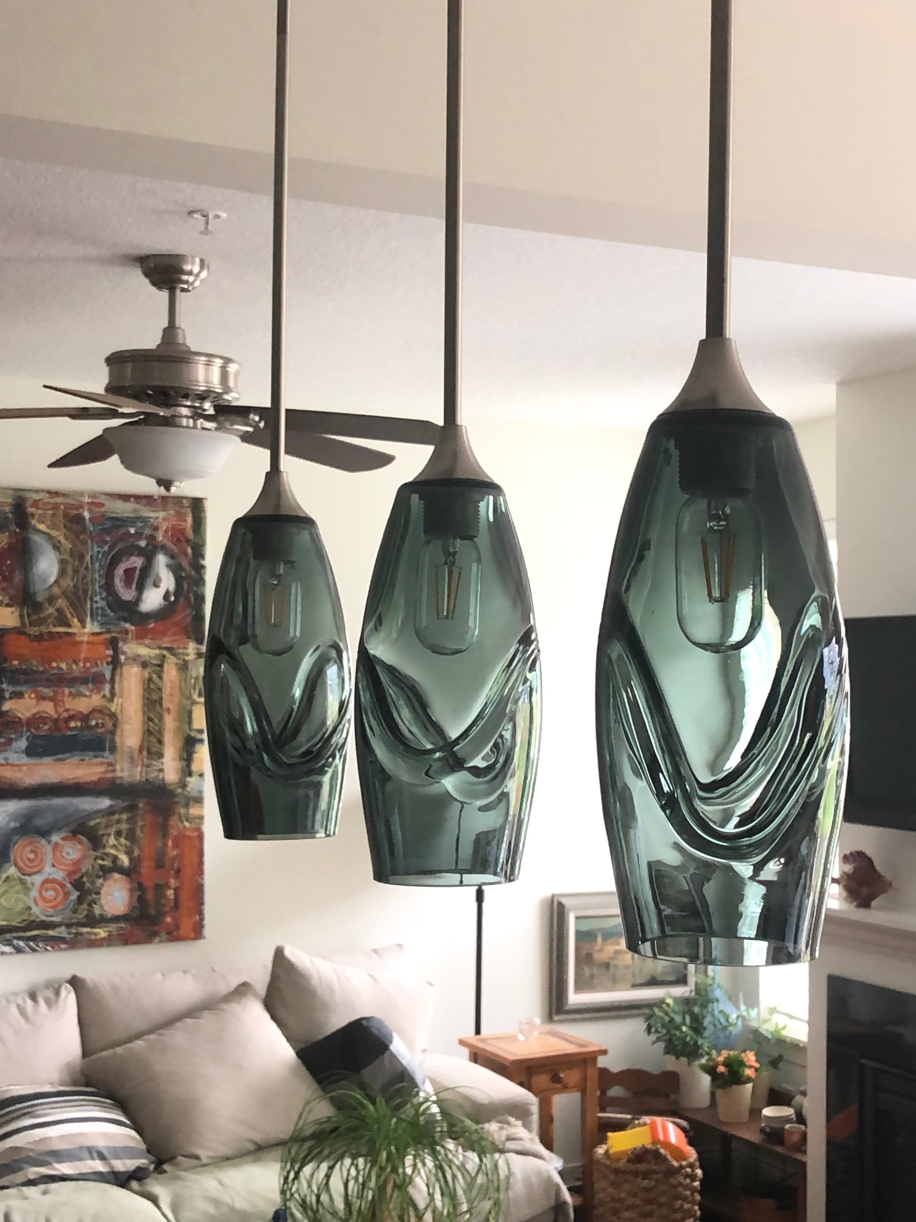 Hand-Blown Oval Glass Pendant Light | Bicycle Glass Co.